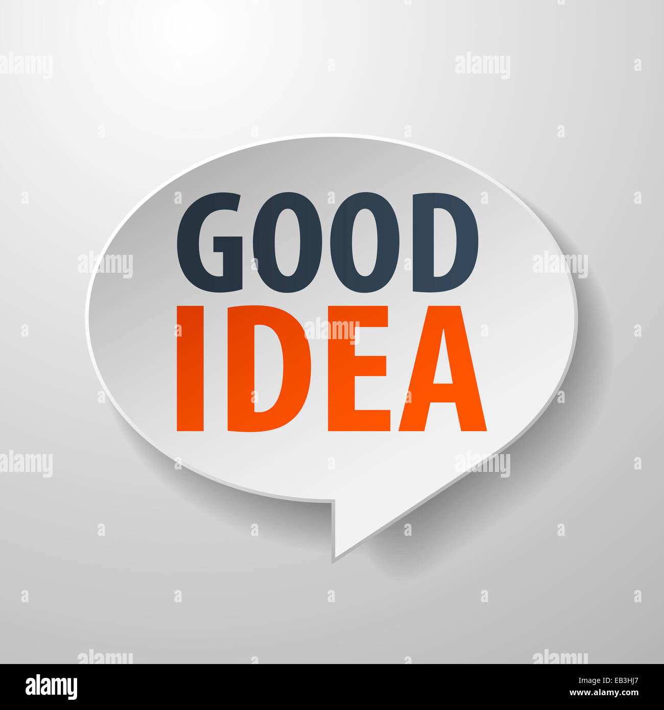 Good idea 3d Speech Bubble on white background Stock Photo - Alamy