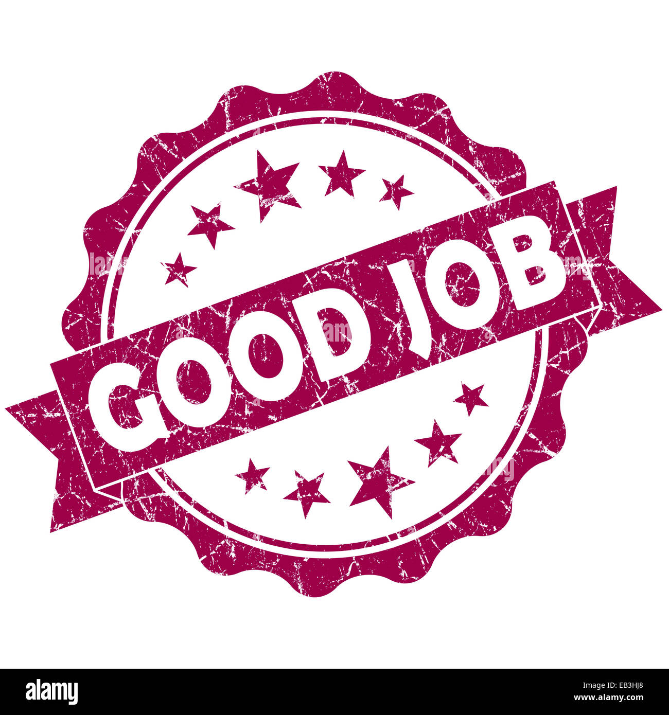 Good JOB pink vintage round grunge seal isolated on white background ...