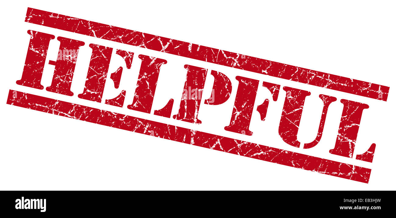 helpful red grungy stamp on white background Stock Photo - Alamy