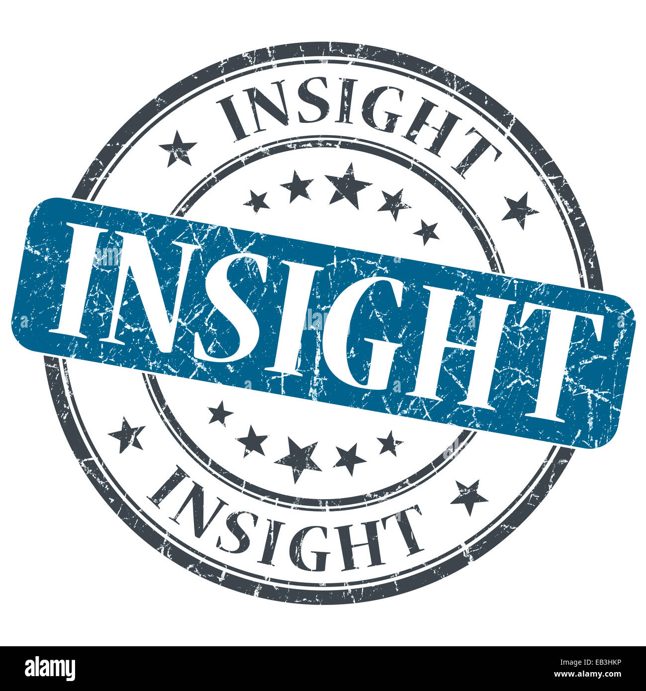 Insight blue grunge textured vintage isolated stamp Stock Photo - Alamy