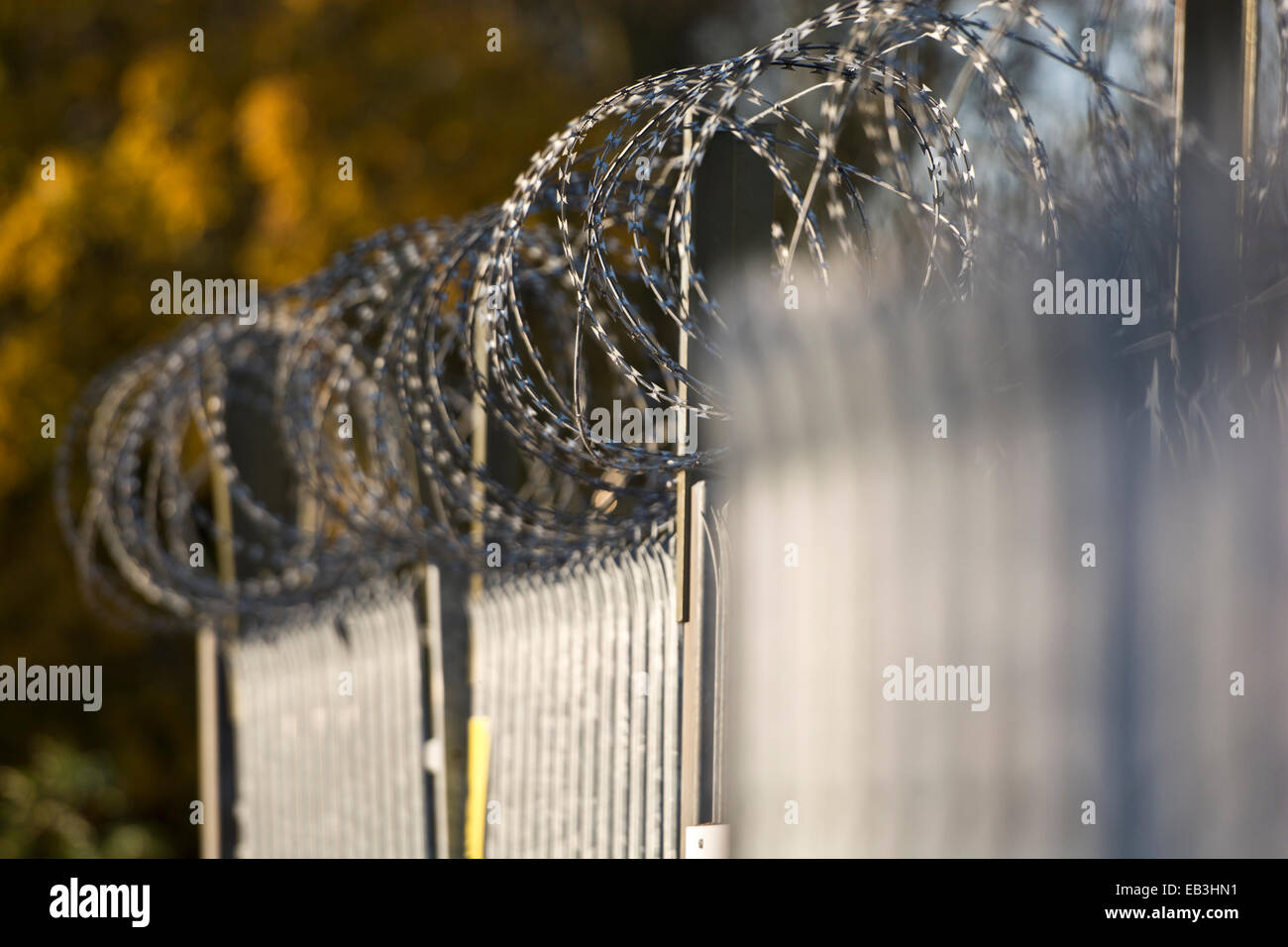 Razor wire on fence hi-res stock photography and images - Alamy