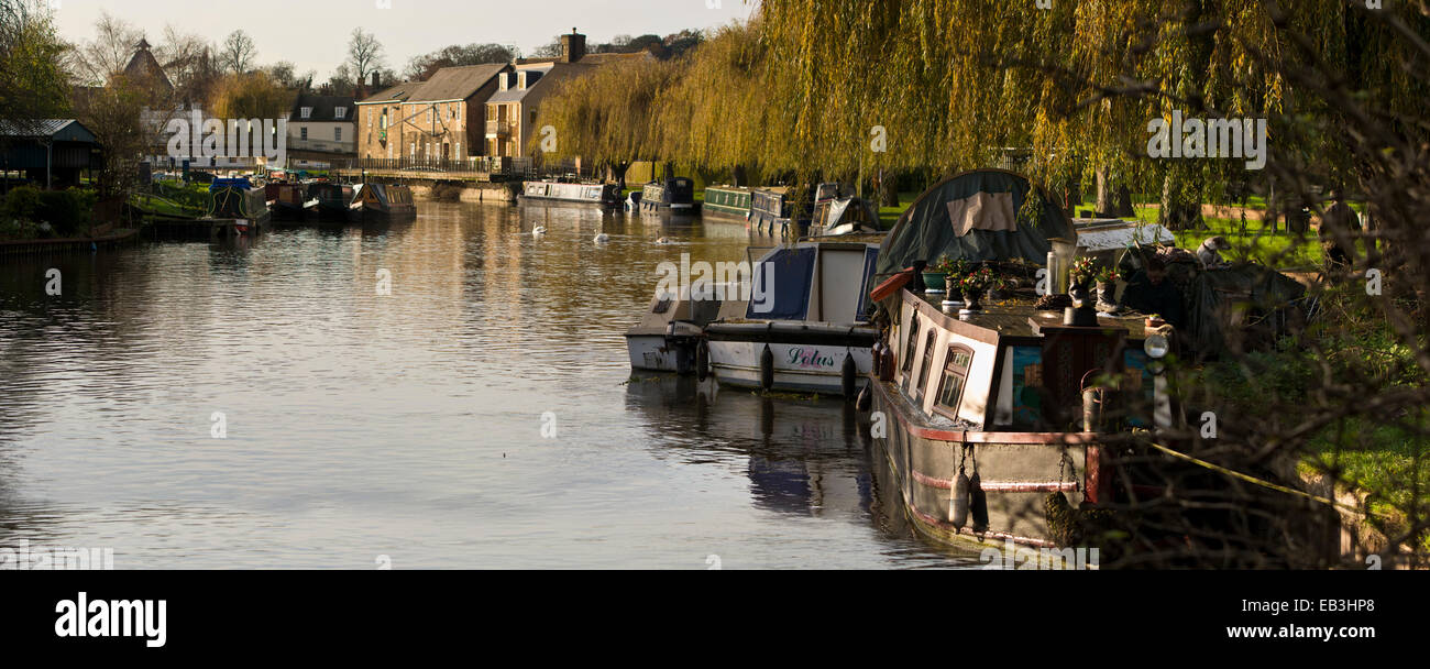 Ely river waterfront quayside boats River Great Ouse Stock Photo - Alamy