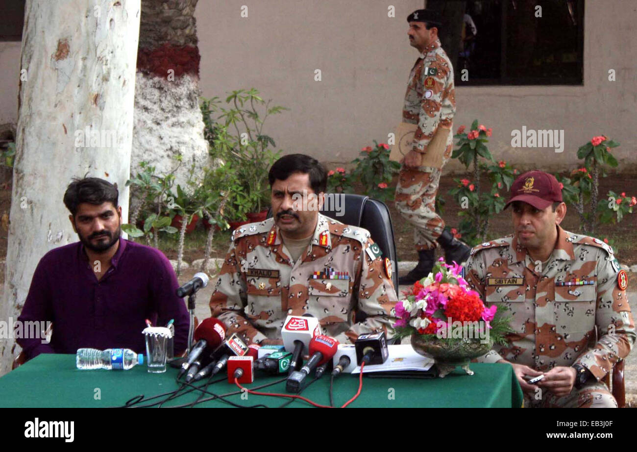 Bhitai Rangers Wing Commander Khalid addressing to media persons and ...