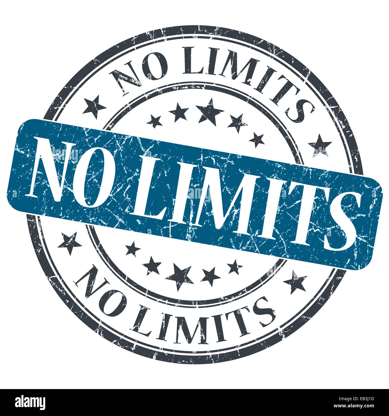 No limits blue round grungy stamp isolated on white background Stock ...
