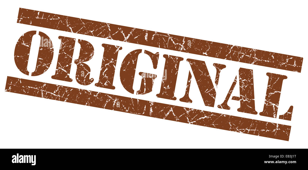 Original grunge brown stamp Stock Photo - Alamy