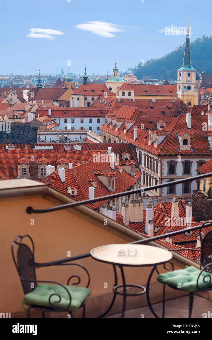 A view of traditional european old city red roofs Stock Photo - Alamy