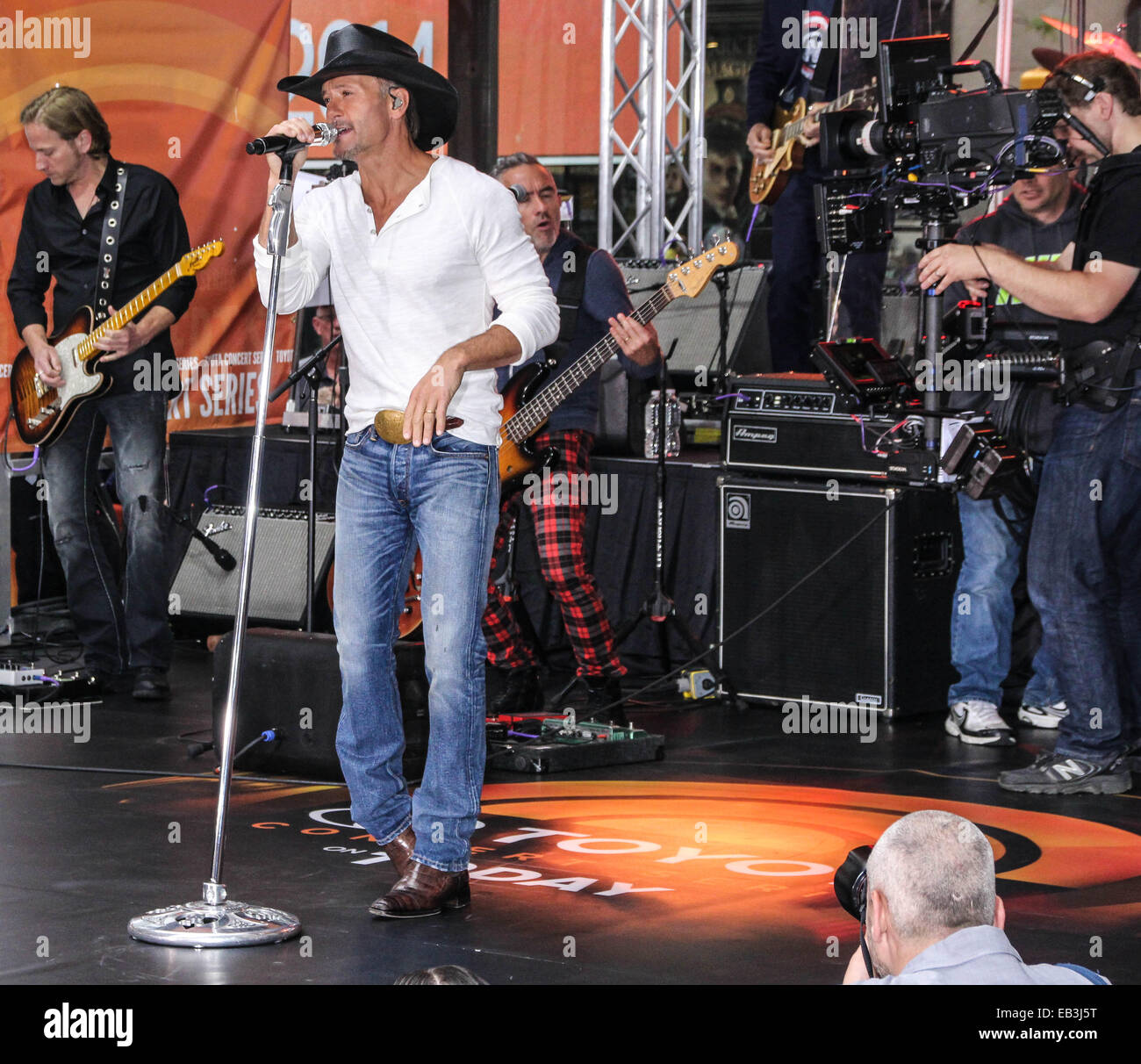Tim McGraw performing live on 'The Today Show' at the Rockefeller Plaza ...