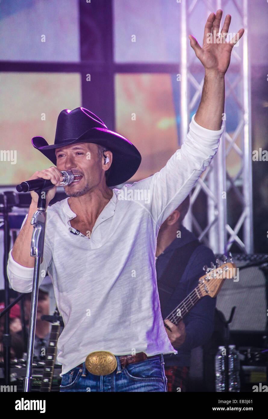 Tim McGraw performing live on 'The Today Show' at the Rockefeller Plaza ...