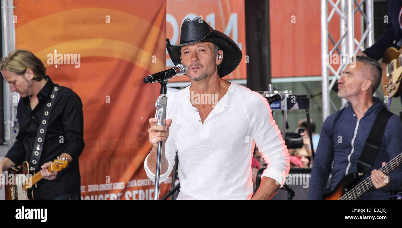 Tim McGraw performing live on 'The Today Show' at the Rockefeller Plaza ...