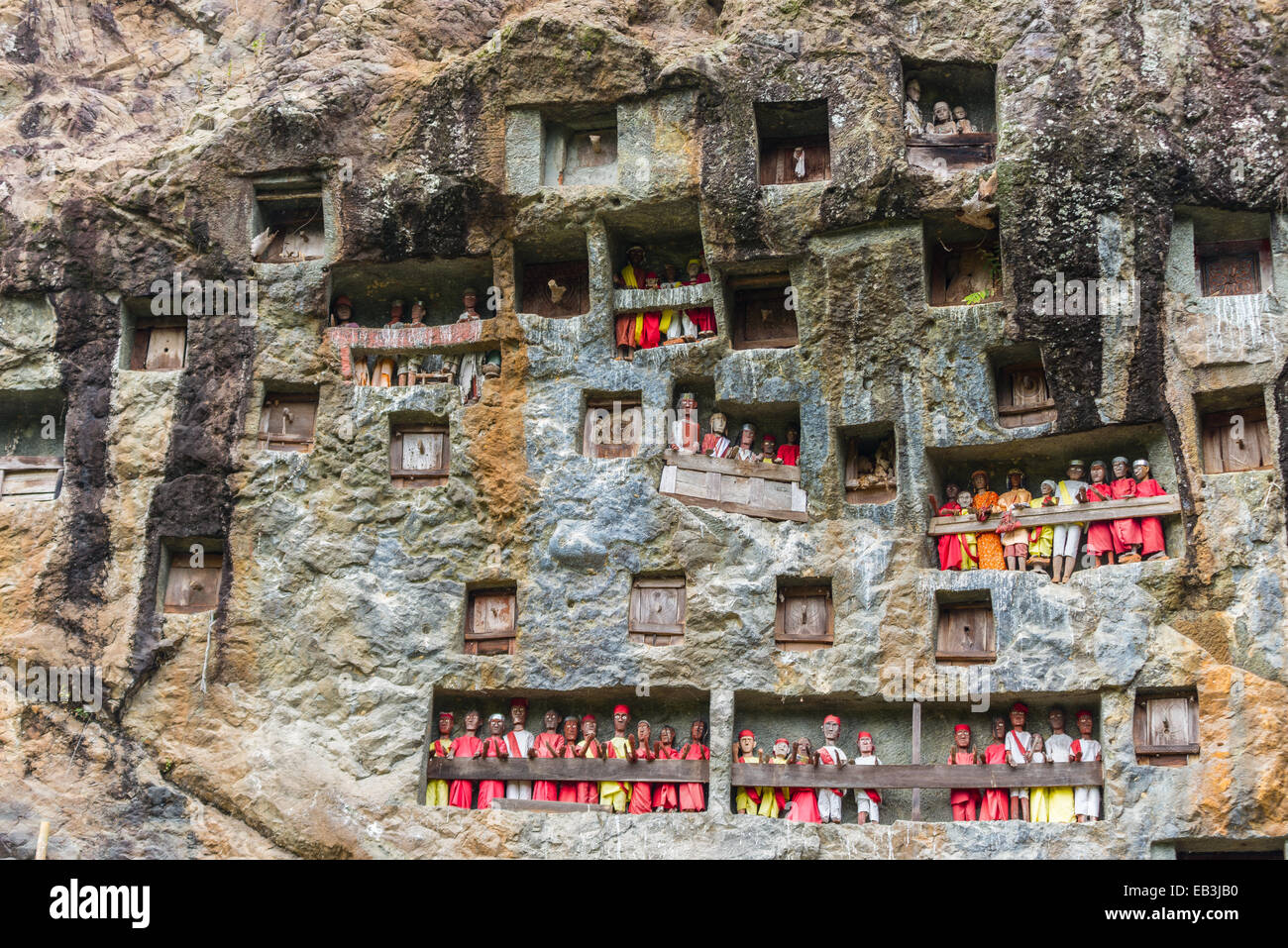 Lemo (Tana Toraja, South Sulawesi, Indonesia), famous burial site with ...
