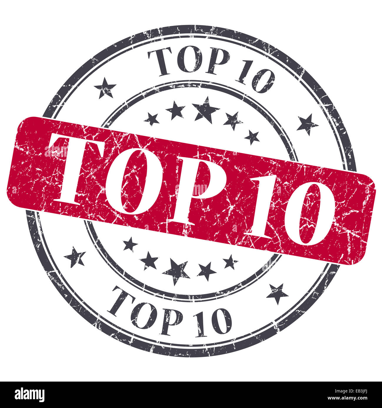 Top 10 red grunge textured vintage isolated stamp Stock Photo - Alamy