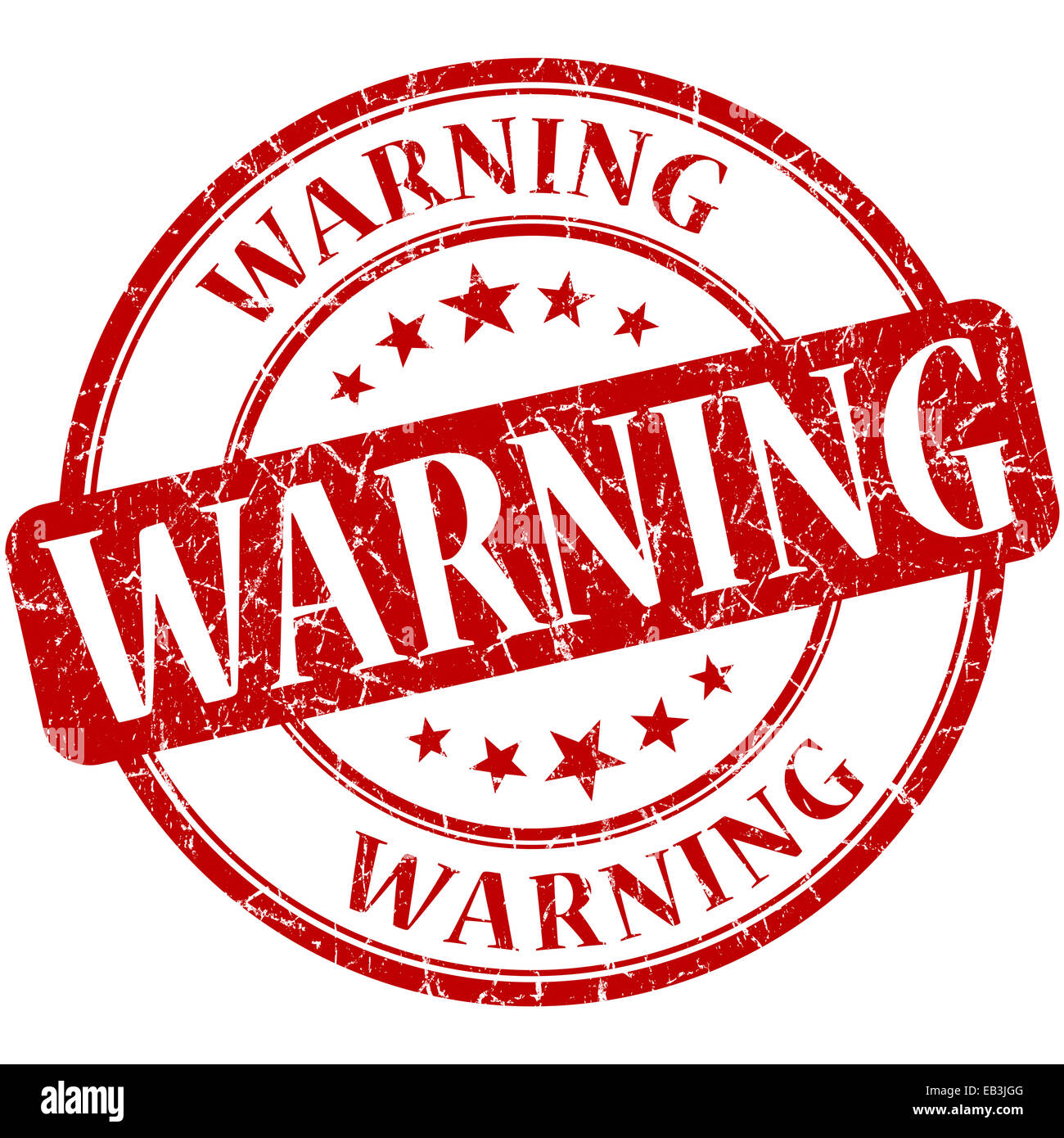 warning grunge round red stamp Stock Photo - Alamy