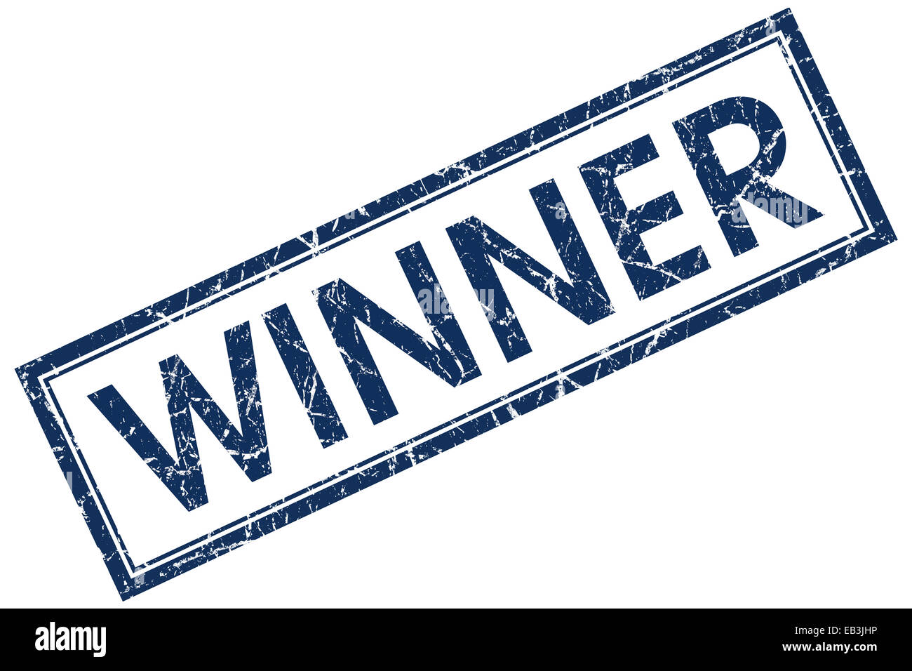 winner blue square stamp Stock Photo - Alamy