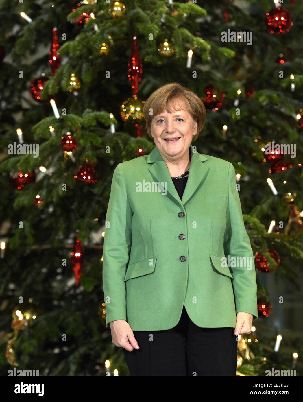 Berlin, Germany. 25th Nov, 2014. Chancellor Angela Merkel stands in ...