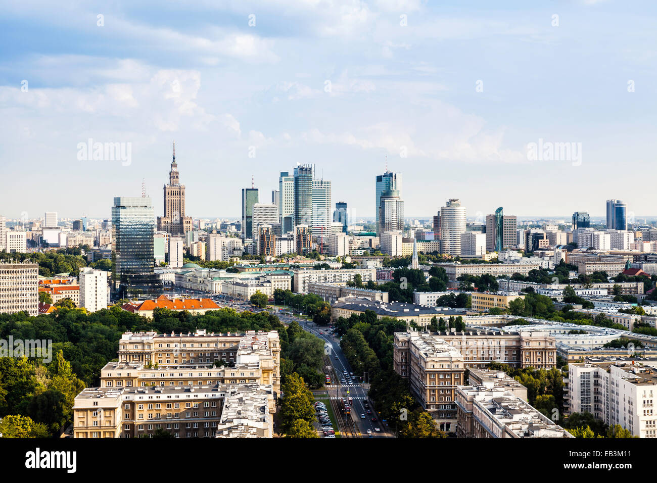 Panorama of Warsaw city center at sunny afternoon Stock Photo - Alamy