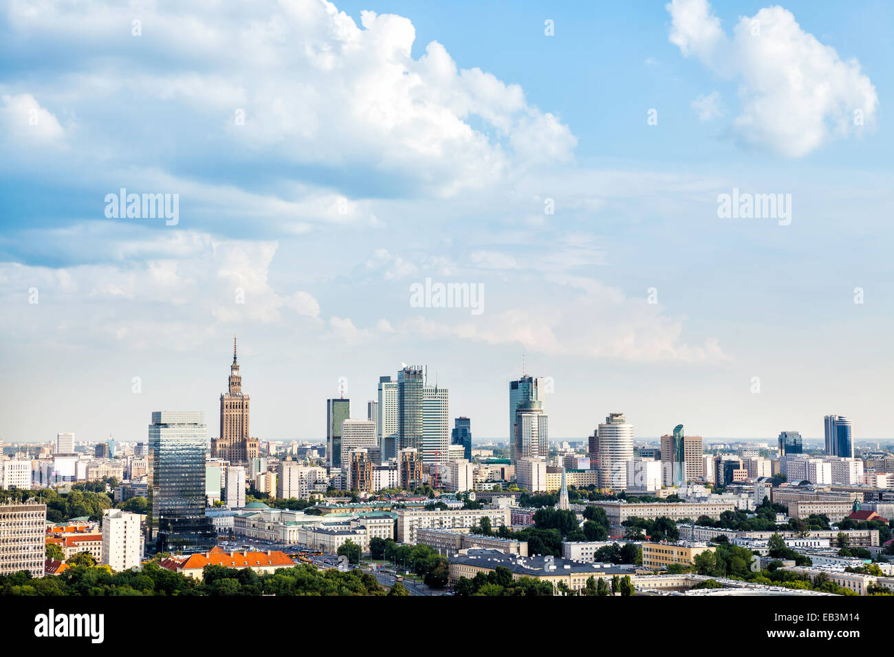 Panorama of Warsaw city center at sunny afternoon Stock Photo - Alamy
