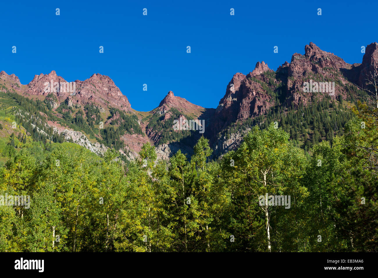 Maroon Bells area outside Aspen in the Maroon Bells-Snowmass Wilderness ...