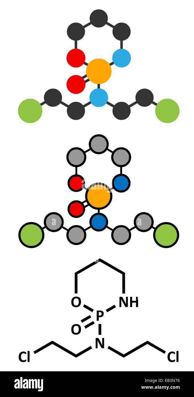 Cyclophosphamide cancer chemotherapy drug molecule. Belongs to nitrogen ...