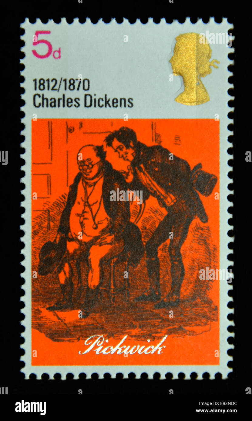 Postage stamp. Great Britain. Queen Elizabeth II. Literary ...