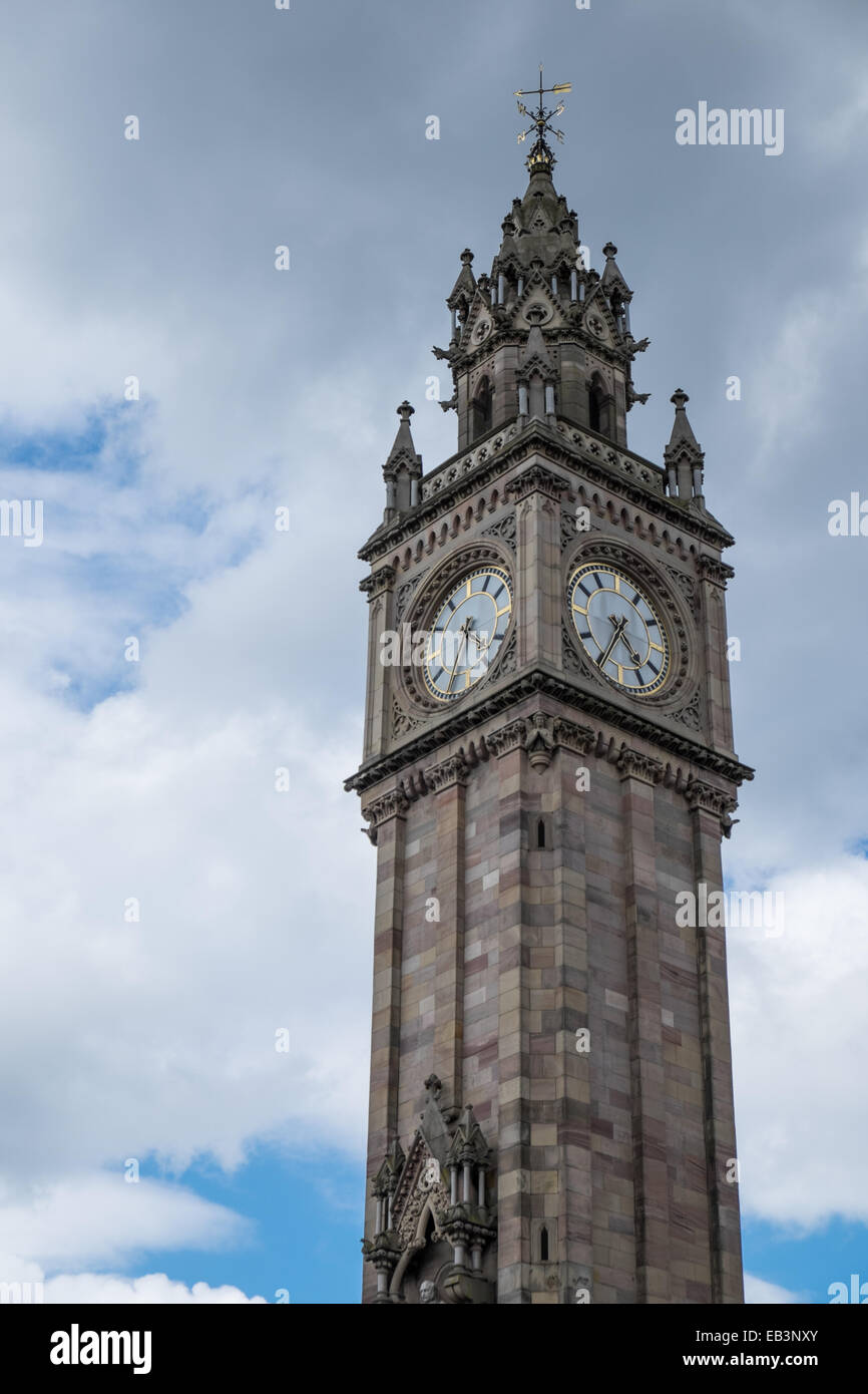 Albert Memorial Clock in Belfast Northern Ireland Stock Photo - Alamy
