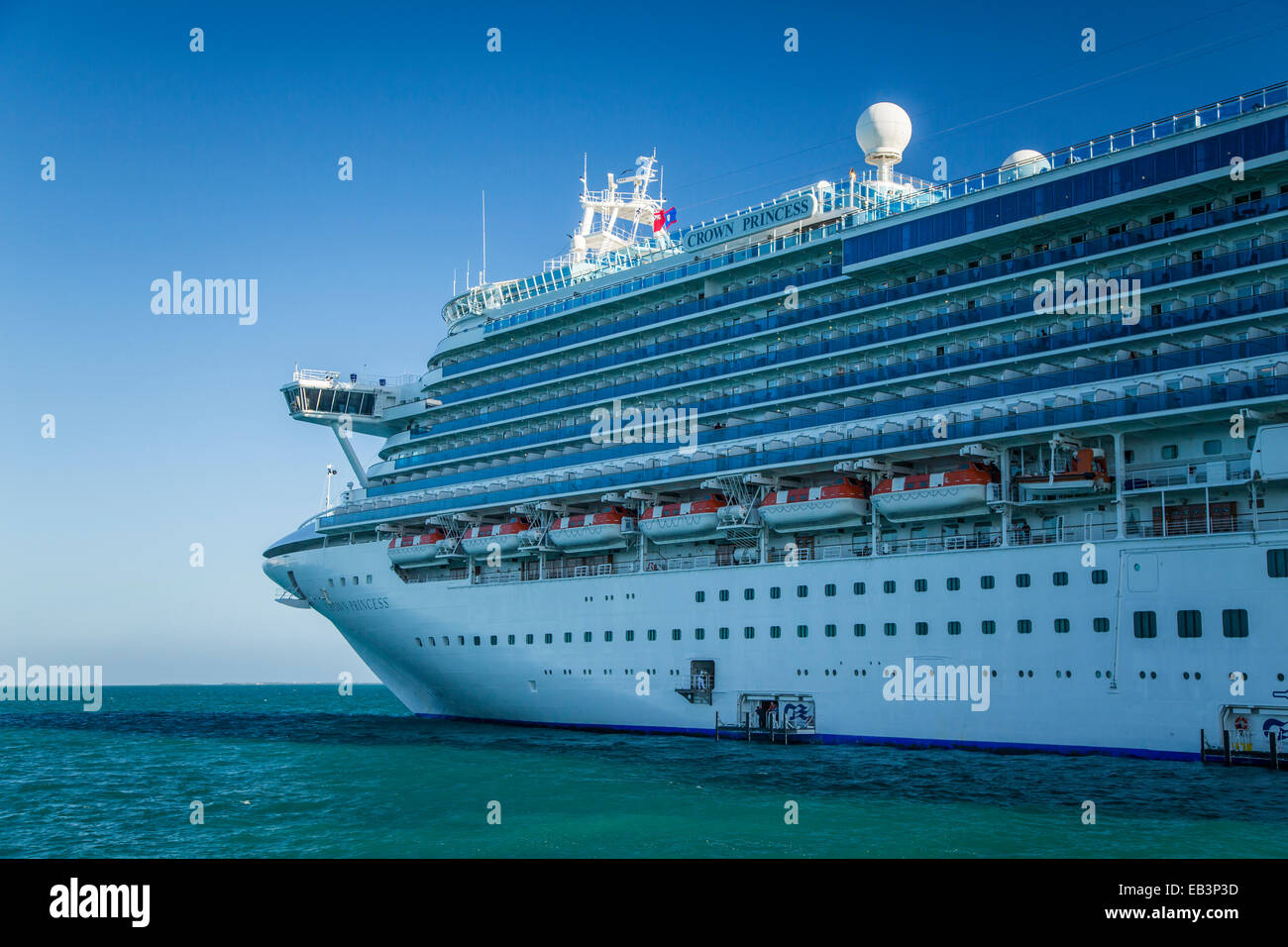 The cruise ship Crown Princess in the Caribbean Sea near Belize city ...
