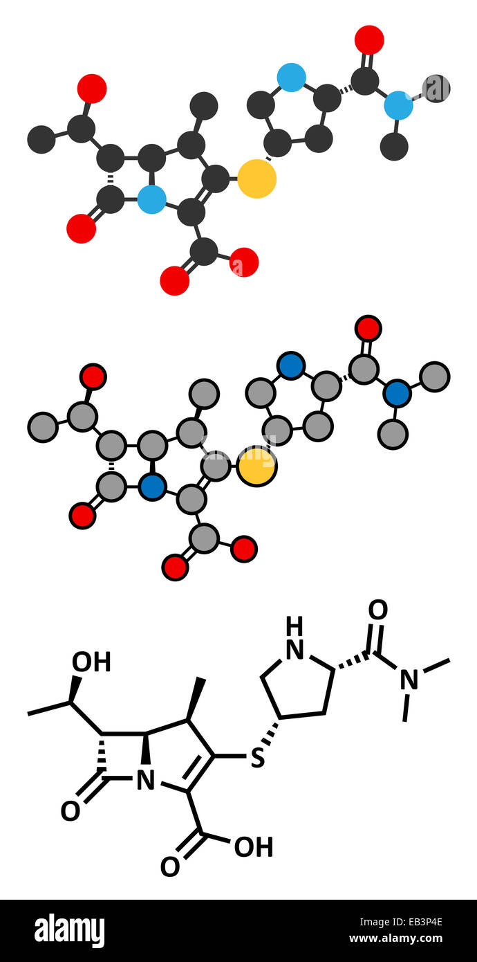 Meropenem broad-spectrum antibiotic (carbapenem class), chemical ...