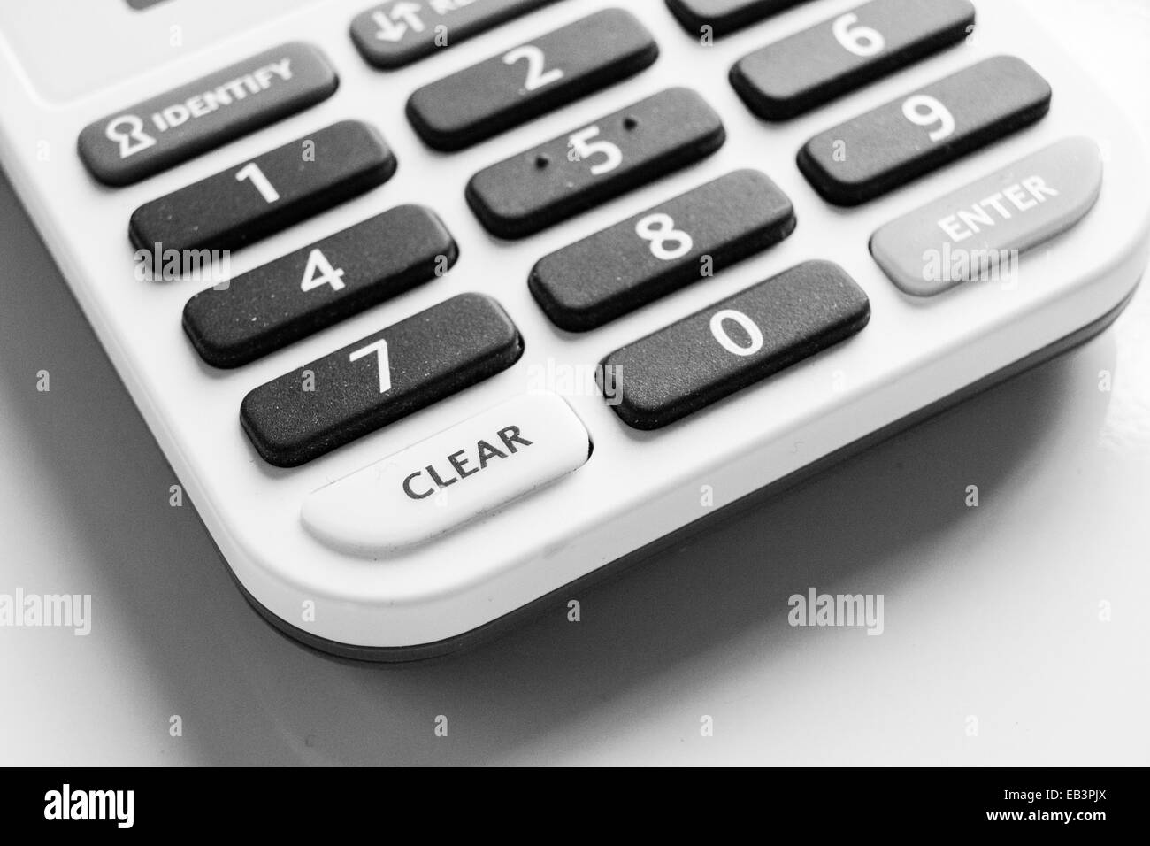 Online Banking Security Keypad, typical card reader in black and white ...