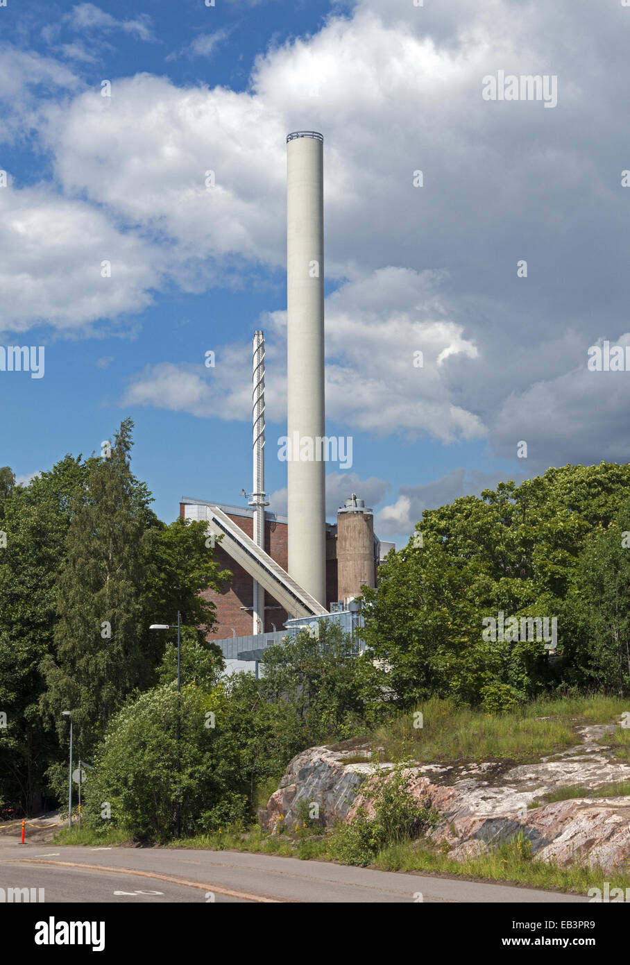 Meilahti power plant built into the natural landscape in Helsinki ...