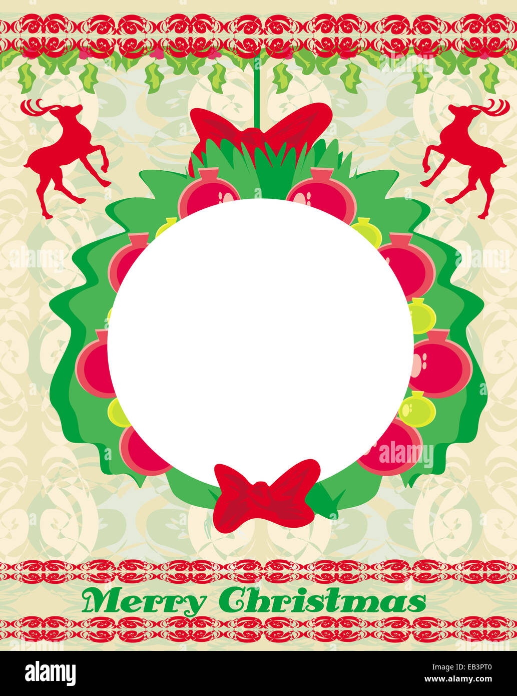 Reindeer Christmas card design Stock Photo - Alamy