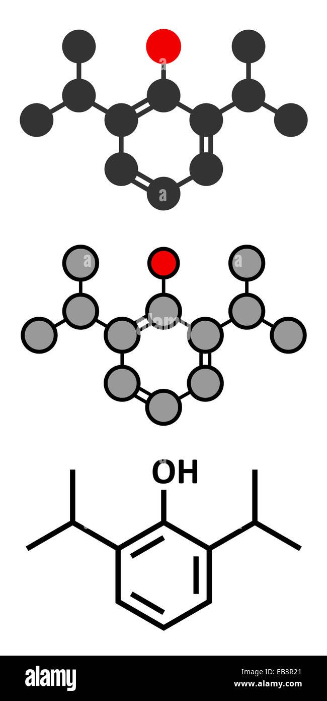 Propofol anesthetic drug chemical structure hi-res stock photography ...