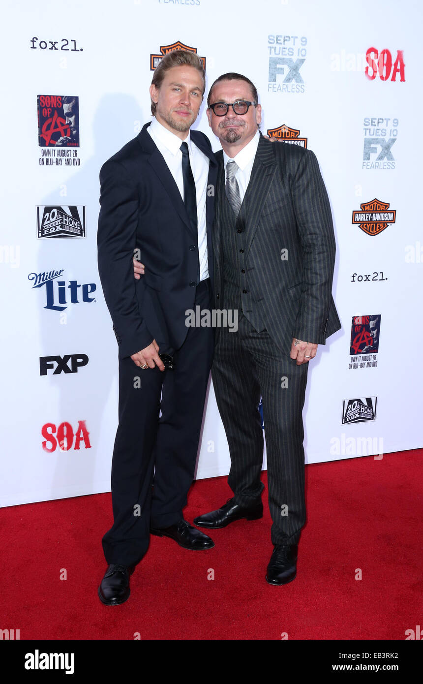 New York City, NY. USA. Charlie Hunnam & Executive Producer Kurt Sutter at the 'Sons Of Anarchy ...