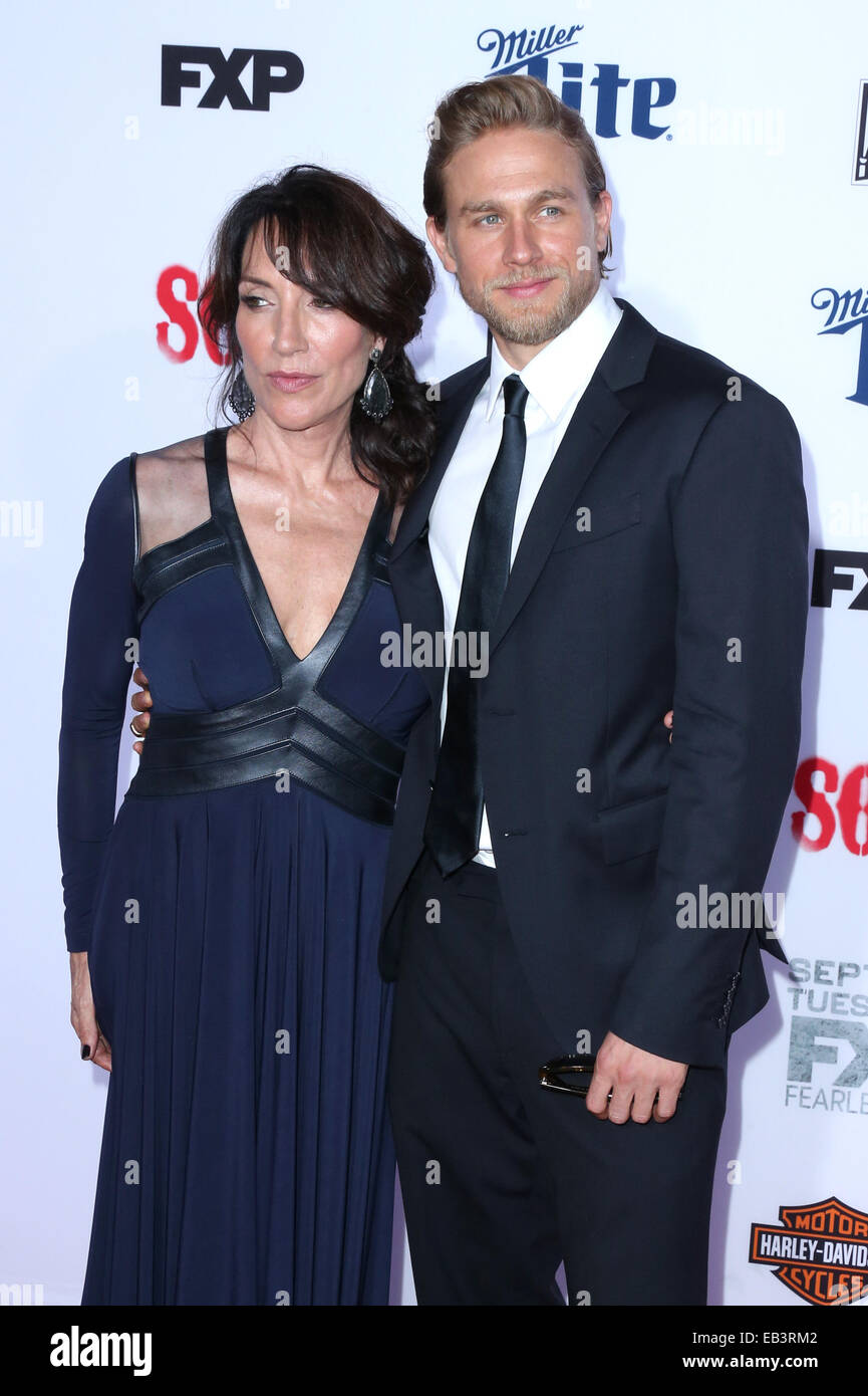 New York City, NY. USA. Katey Sagal & Charlie Hunnam at the 'Sons Of Anarchy' Season 7 Premiere ...