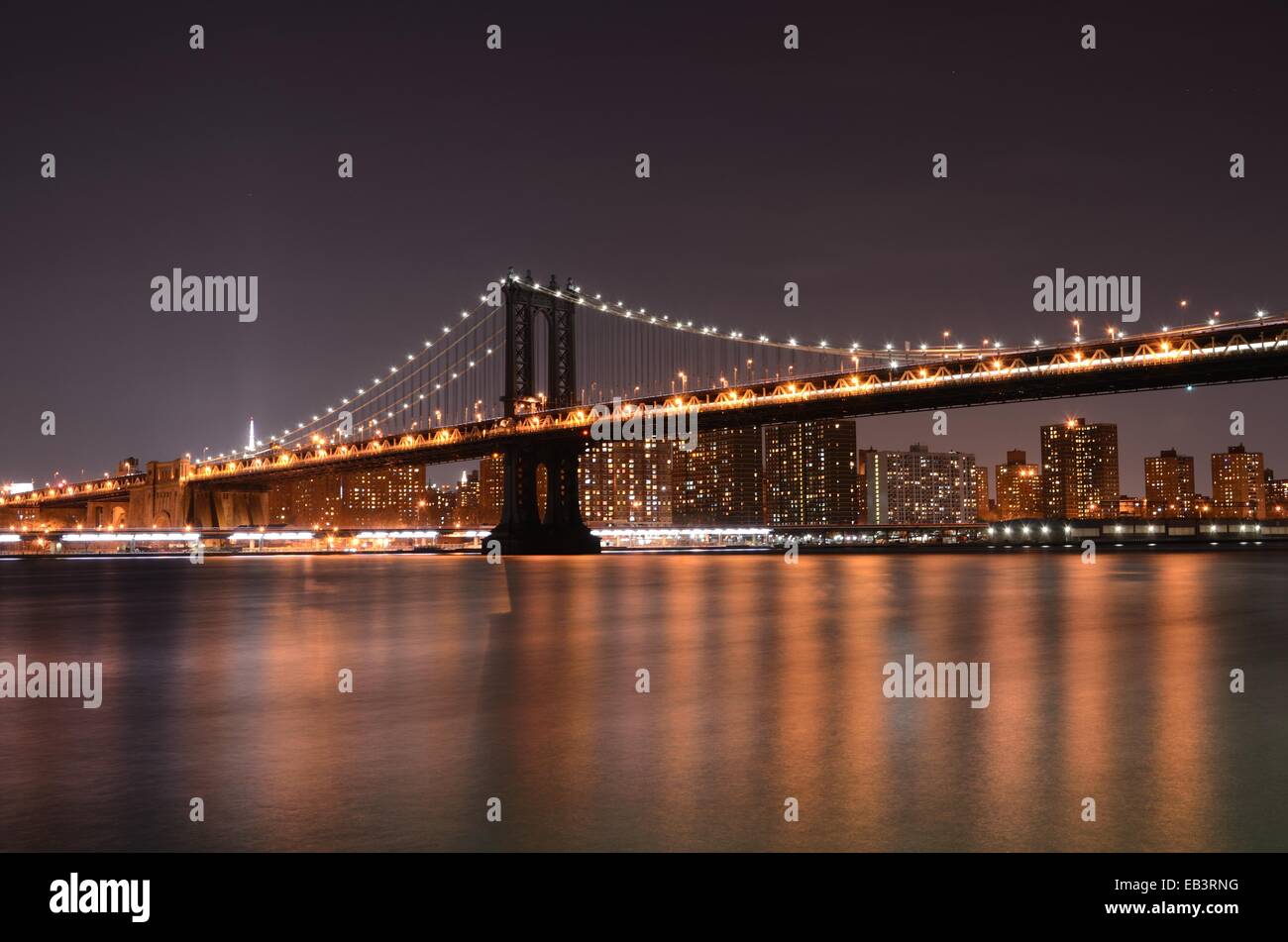 Manhattan bridge at night hi-res stock photography and images - Alamy