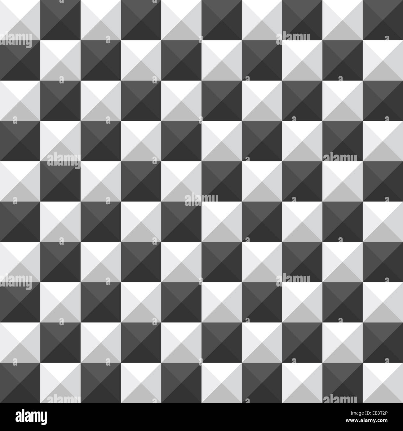chessboard pyramid seamless pattern black and white Stock Photo - Alamy