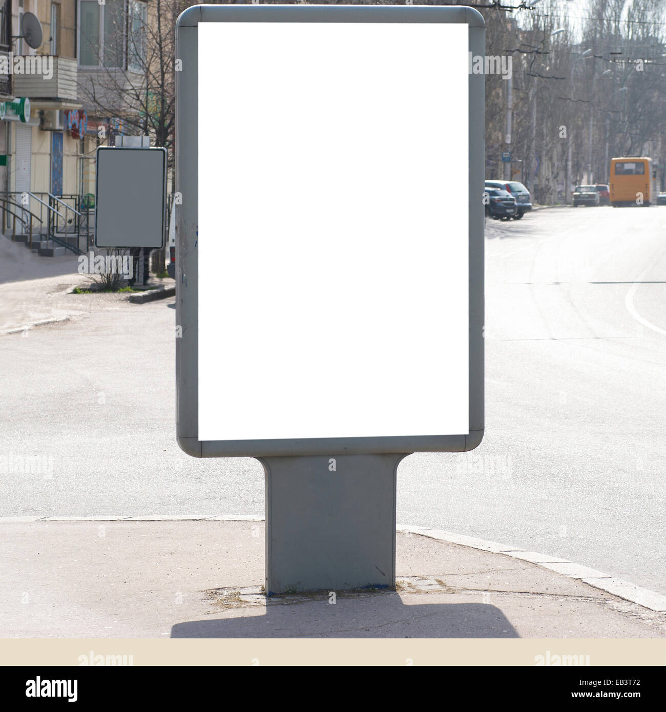 Vertical blank billboard on the city street Stock Photo - Alamy