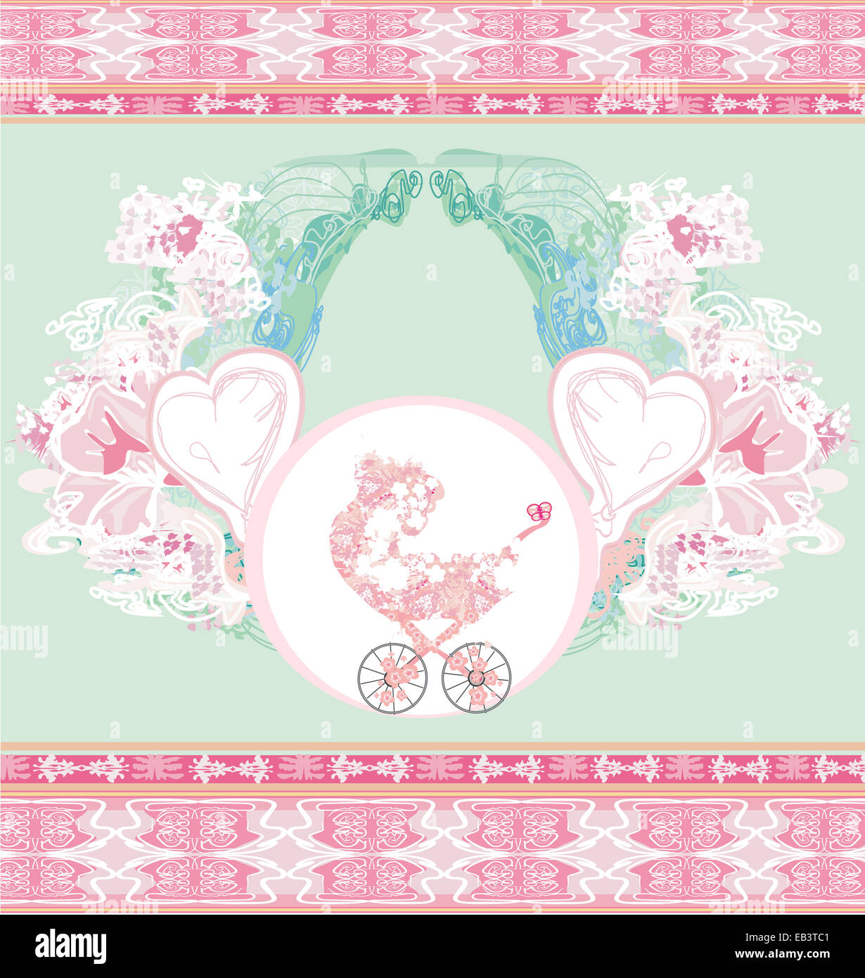 Baby girl arrival announcement Stock Photo - Alamy