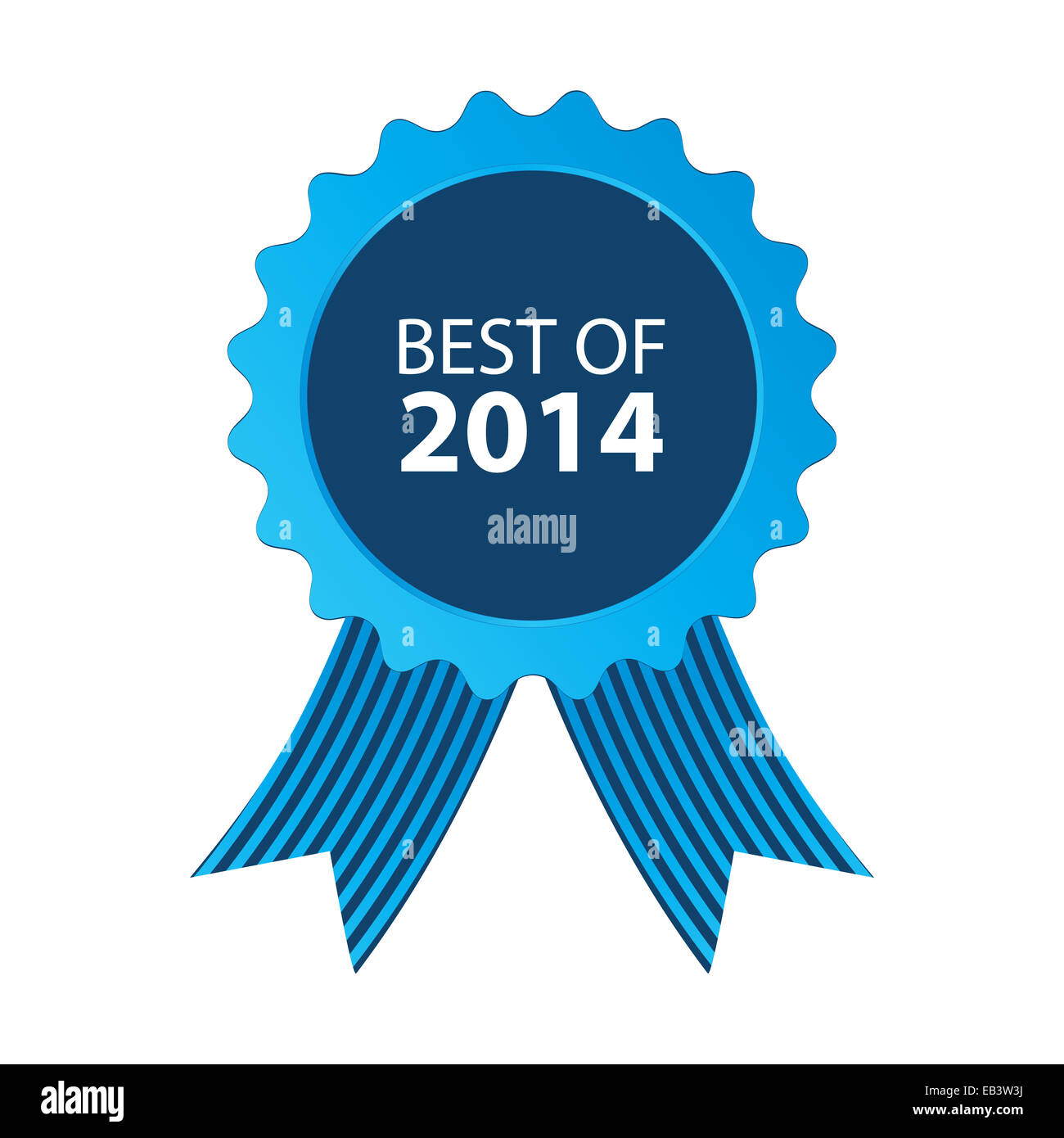 blue best of 2014 badge with ribbon Stock Photo - Alamy