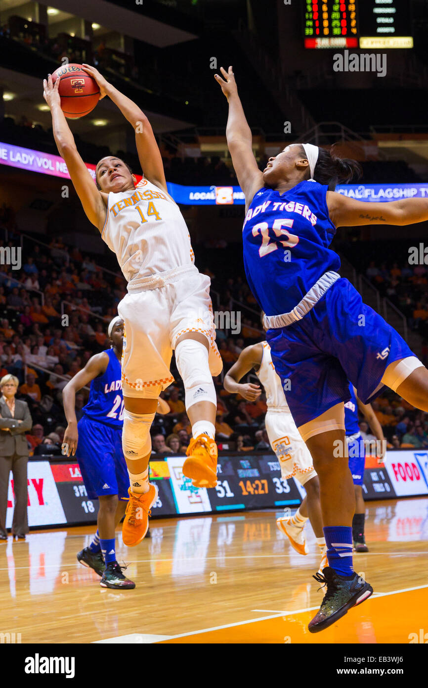 November 24, 2014:Andraya Carter #14 of the Tennessee Lady Volunteers ...