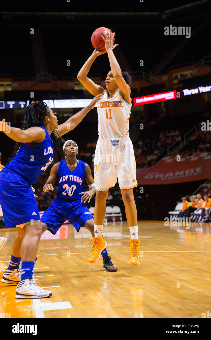 November 24, 2014:Cierra Burdick #11 of the Tennessee Lady Volunteers ...