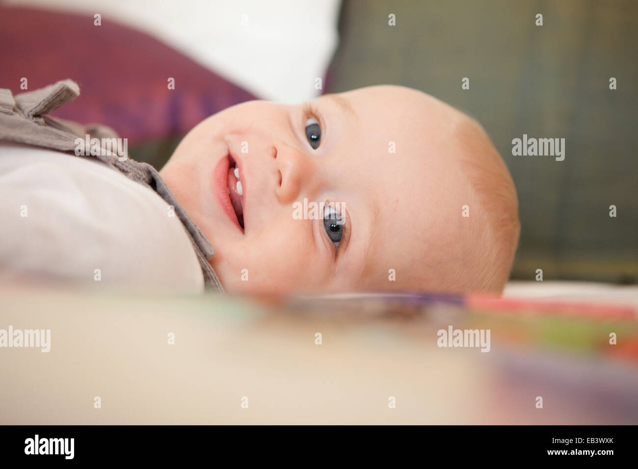 Baby boy smiling Stock Photo - Alamy
