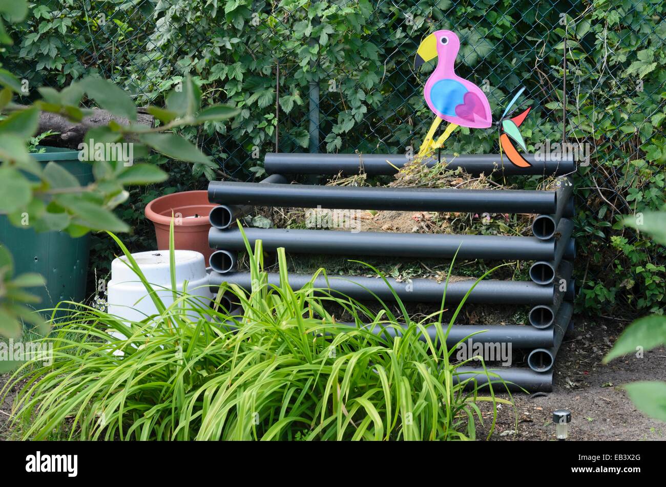 Composter made of water pipes Stock Photo - Alamy