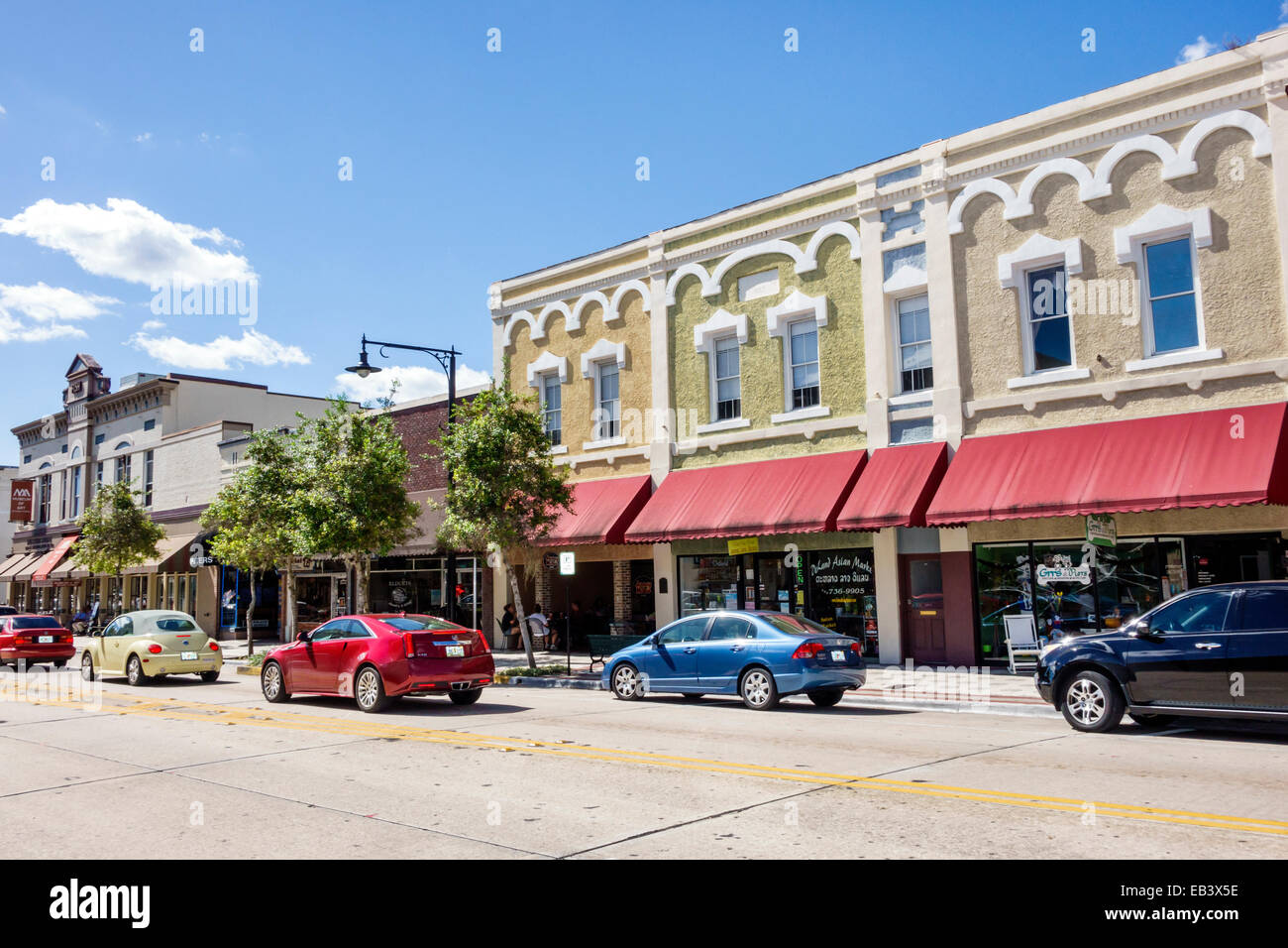 DeLand Florida,historic downtown,Woodland Boulevard,street,buildings ...