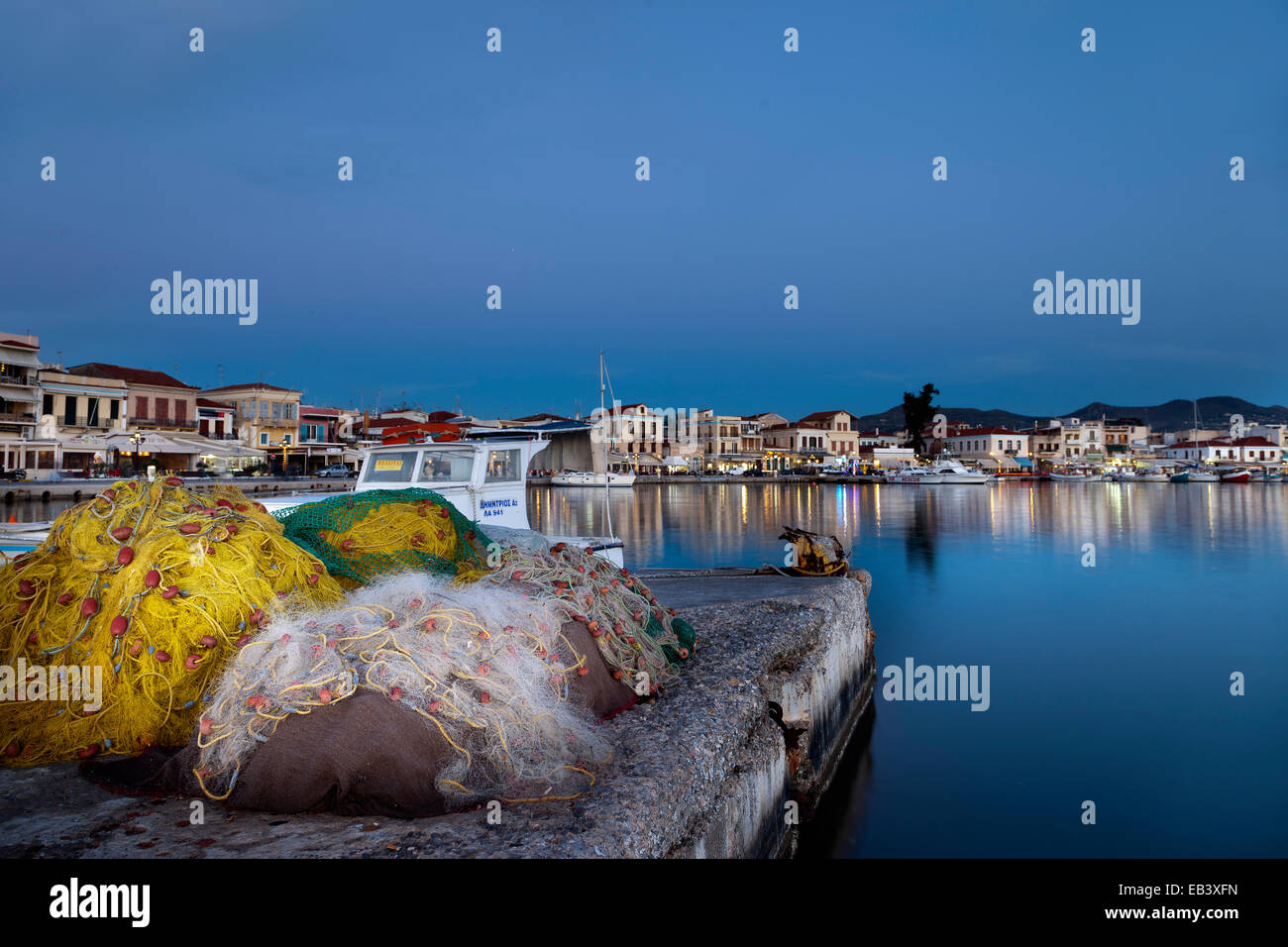 Aegina island, fisherman port Stock Photo - Alamy