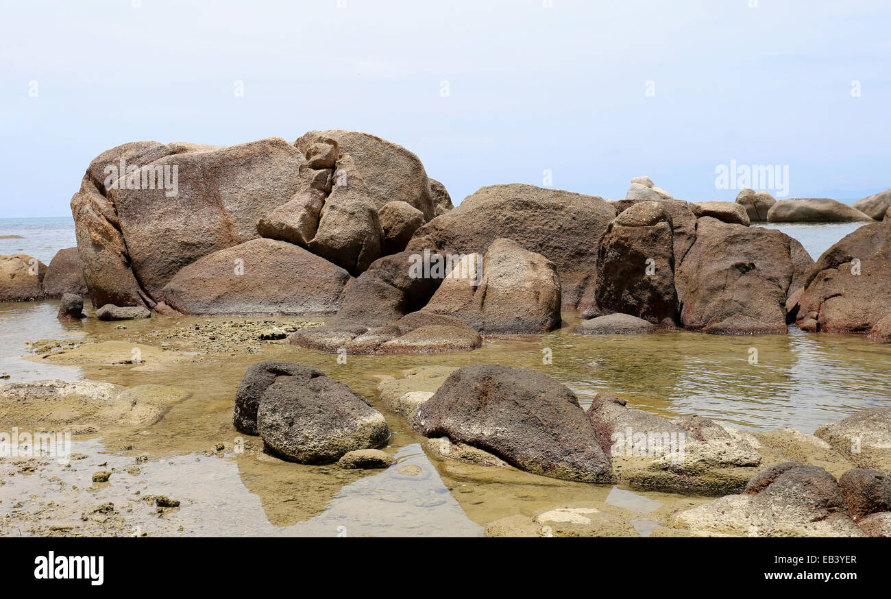 tropical marine exotic landscape with unusual shapes of stones Stock ...