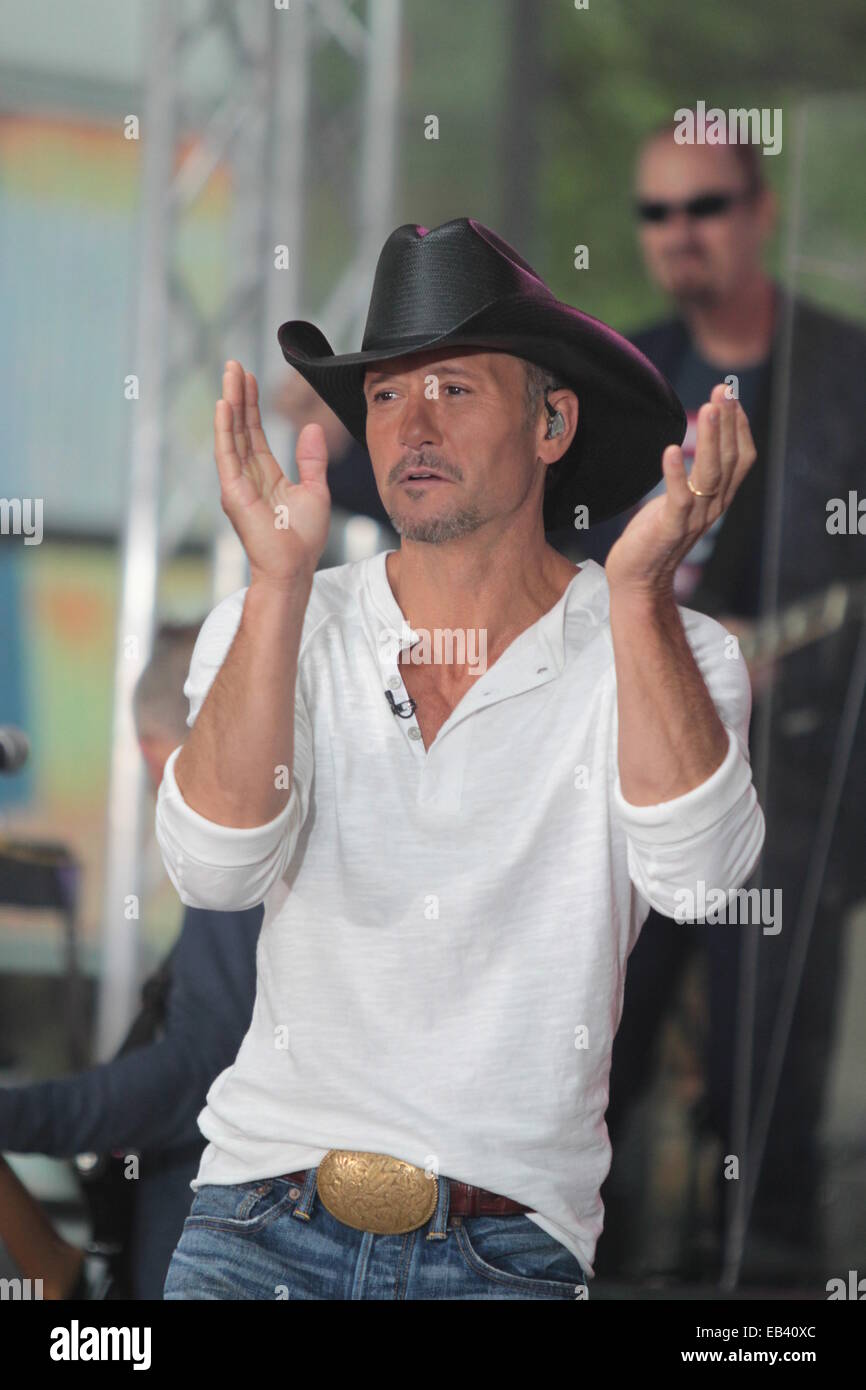Tim McGraw performing live on 'The Today Show' at the Rockefeller Plaza ...