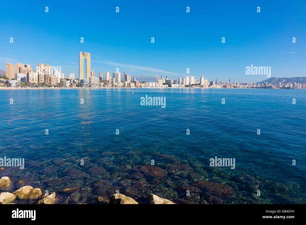 Edificio Intempo Benidorm, Costa Blanca, Spain, Europe. View across ...