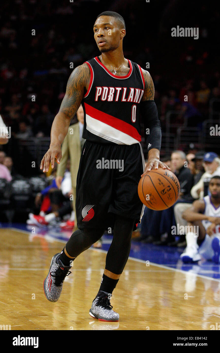 November 24, 2014: Portland Trail Blazers guard Damian Lillard (0) in ...