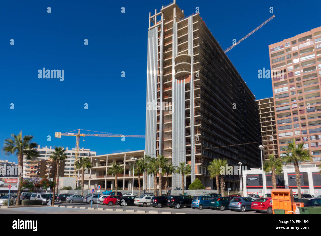Benidorm, Costa Blanca, Spain, Europe. Unfinished Hotel in Cala ...