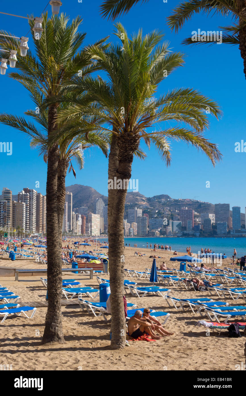 Benidorm beach crowd hi-res stock photography and images - Alamy