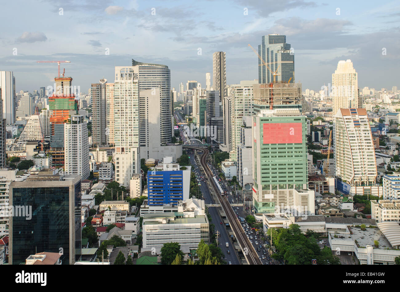 Bangkok city view with main traffic Stock Photo - Alamy